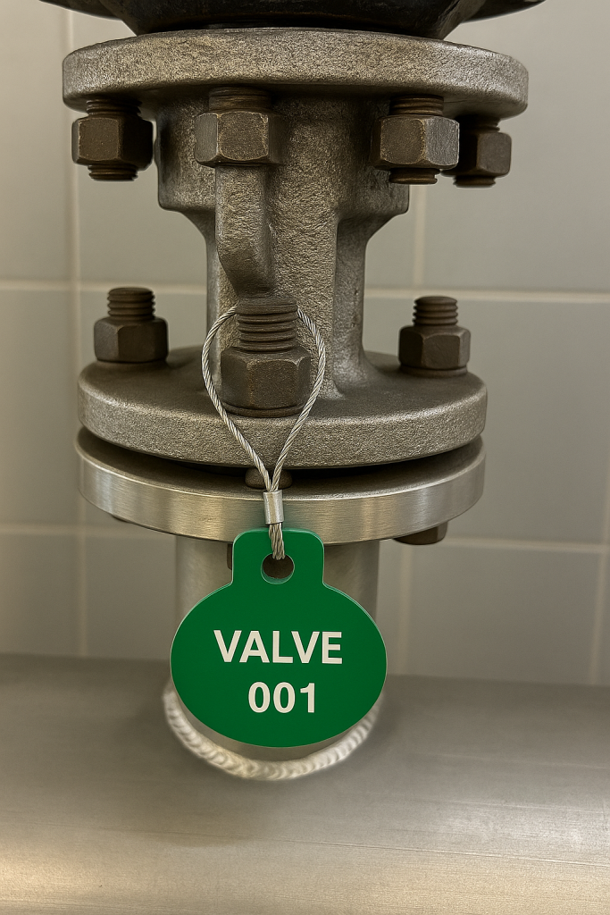 50mm Engraved Valve Tag Label (traffolyte) - Cable Tags Ireland
